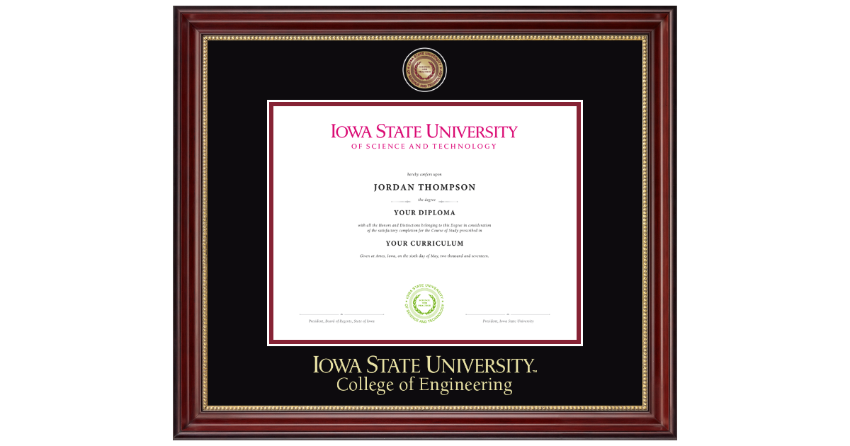 Masterpiece Medallion Diploma Frame in Kensington Gold Iowa State ...