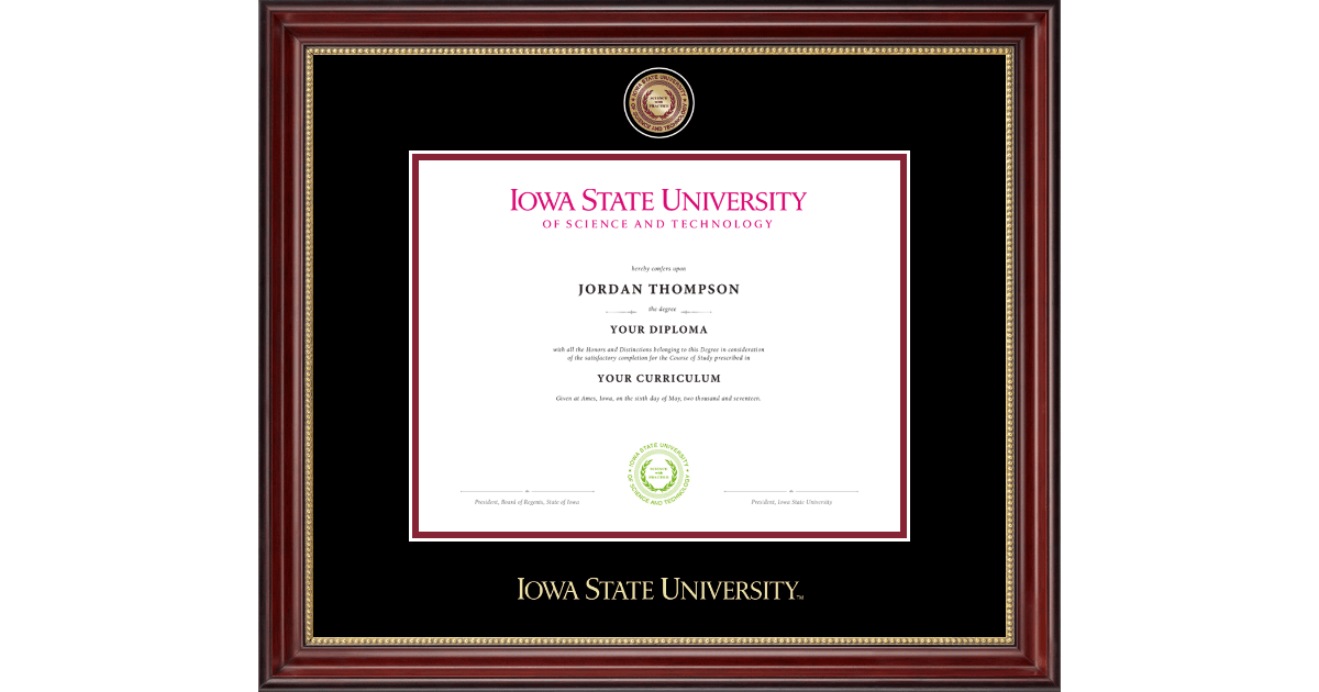 Masterpiece Medallion Diploma Frame in Kensington Gold Iowa State ...