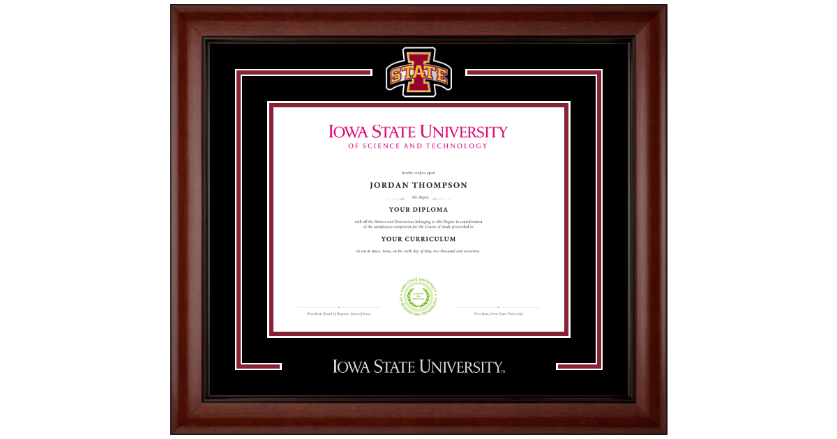 Pewter Spirit Medallion Diploma Frame in Cambridge Iowa State ...