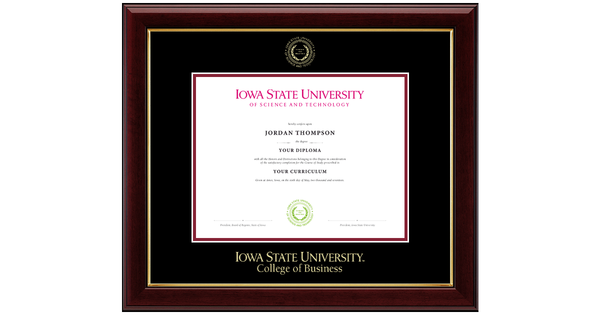 Gold Embossed Diploma Frame in Gallery Iowa State University - Item ...