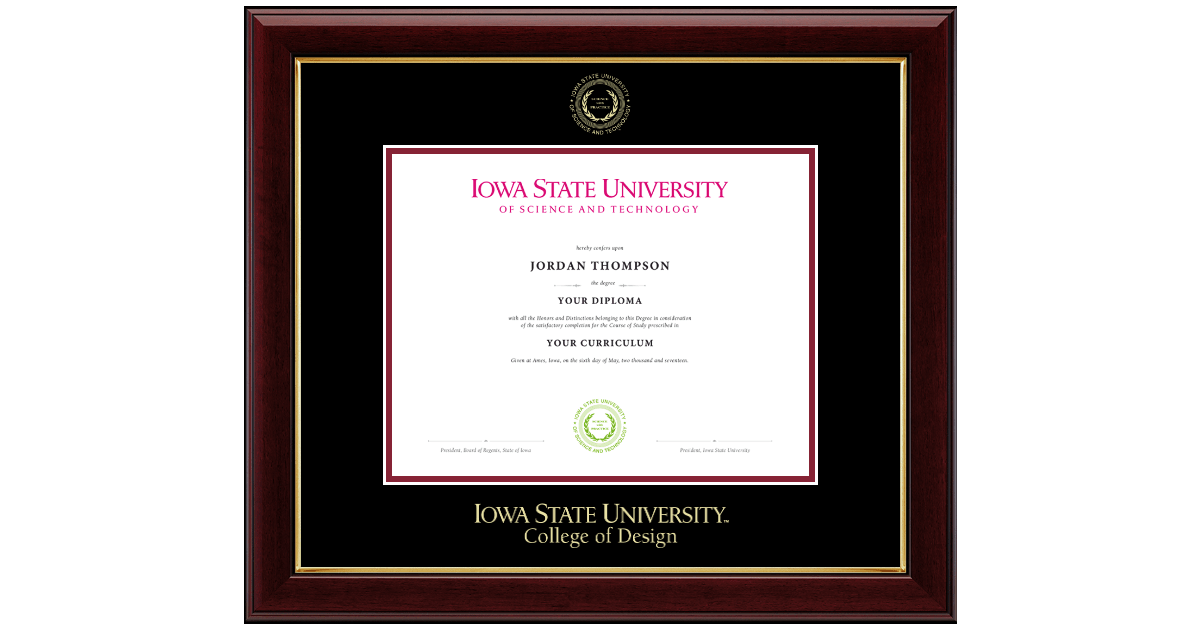 Gold Embossed Diploma Frame in Gallery Iowa State University - Item ...