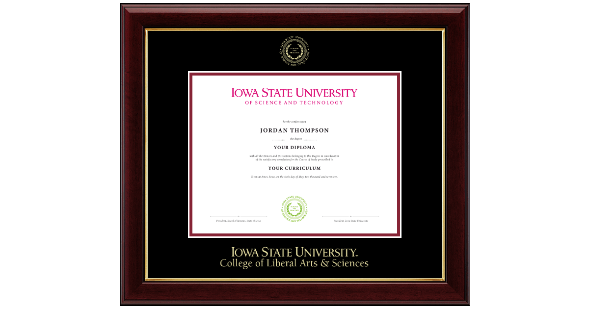 Gold Embossed Diploma Frame in Gallery Iowa State University - Item ...