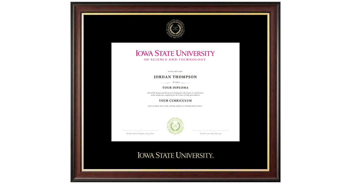 Gold Embossed Diploma Frame in Studio Gold Iowa State University - Item ...