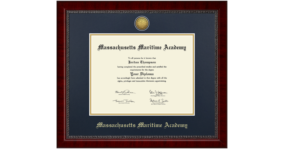 Gold Engraved Medallion Diploma Frame in Sutton Massachusetts Maritime ...