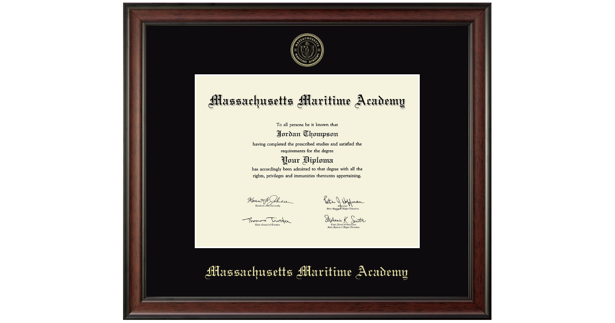 Gold Embossed Diploma Frame in Studio Massachusetts Maritime Academy ...