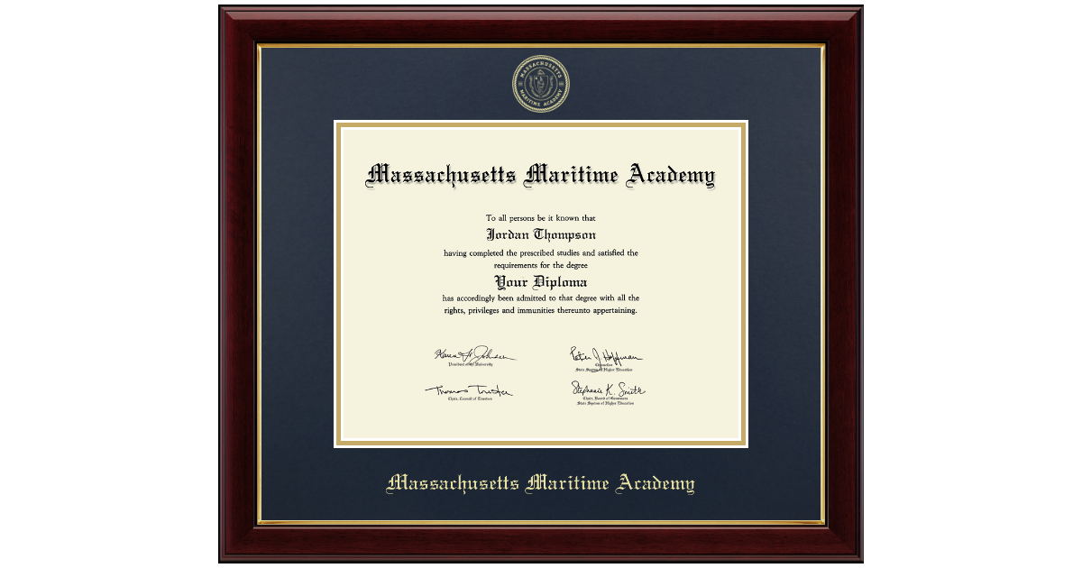 Masters Gold Embossed Diploma Frame in Gallery Massachusetts Maritime ...