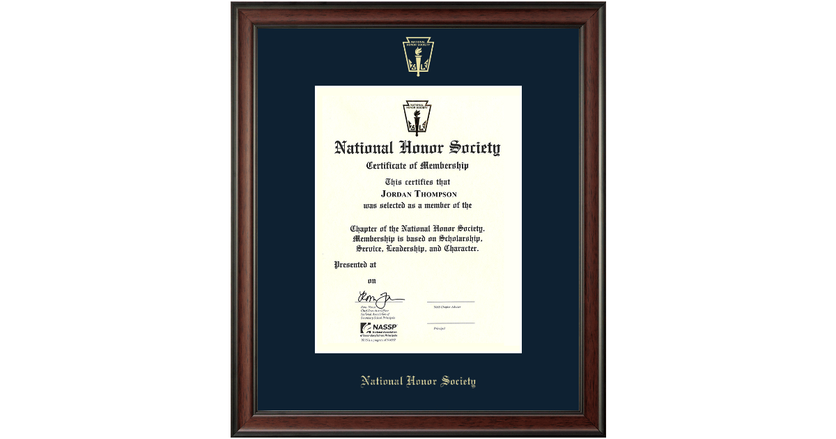 Gold Embossed Certificate Frame in Studio National Honor Society - Item ...