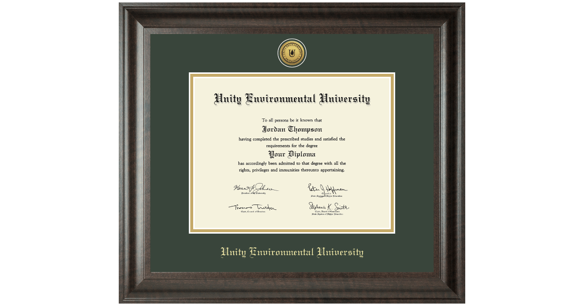 Gold Engraved Medallion Diploma Frame in Acadia Unity Environmental ...