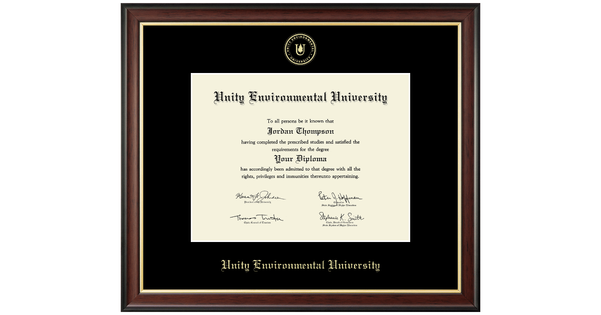 Gold Embossed Diploma Frame in Studio Gold Unity Environmental ...