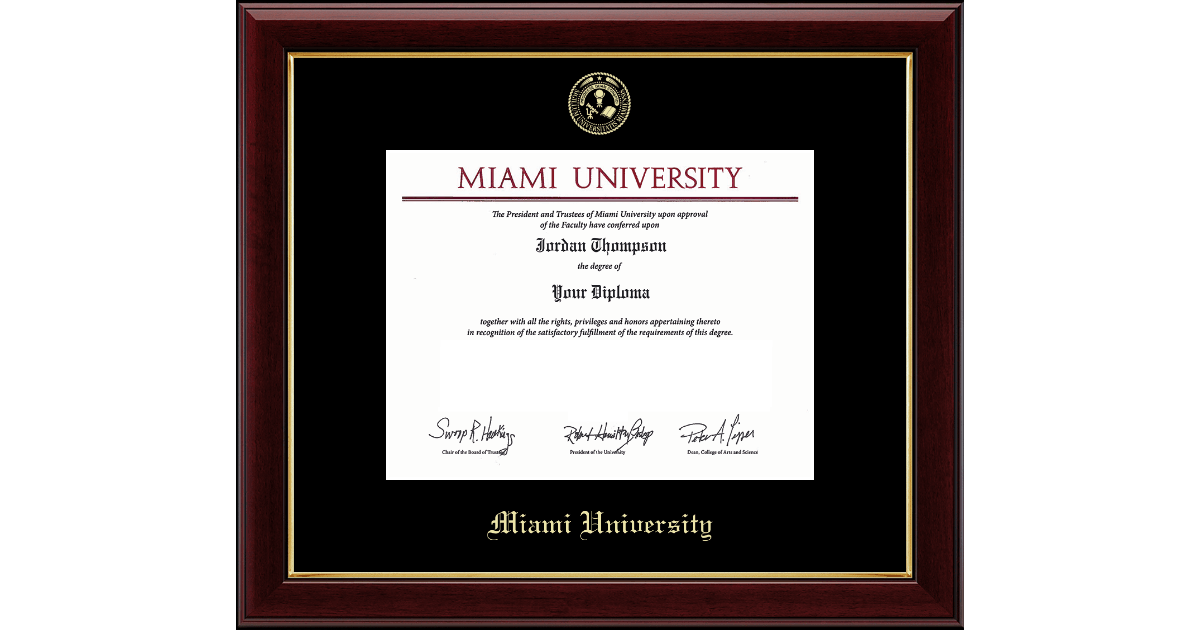 Gold Embossed Diploma Frame in Gallery Miami University - Item #422176 ...