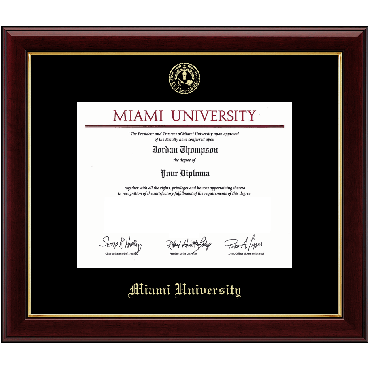 Gold Embossed Diploma Frame in Gallery Miami University - Item #422176 from Miami University ...