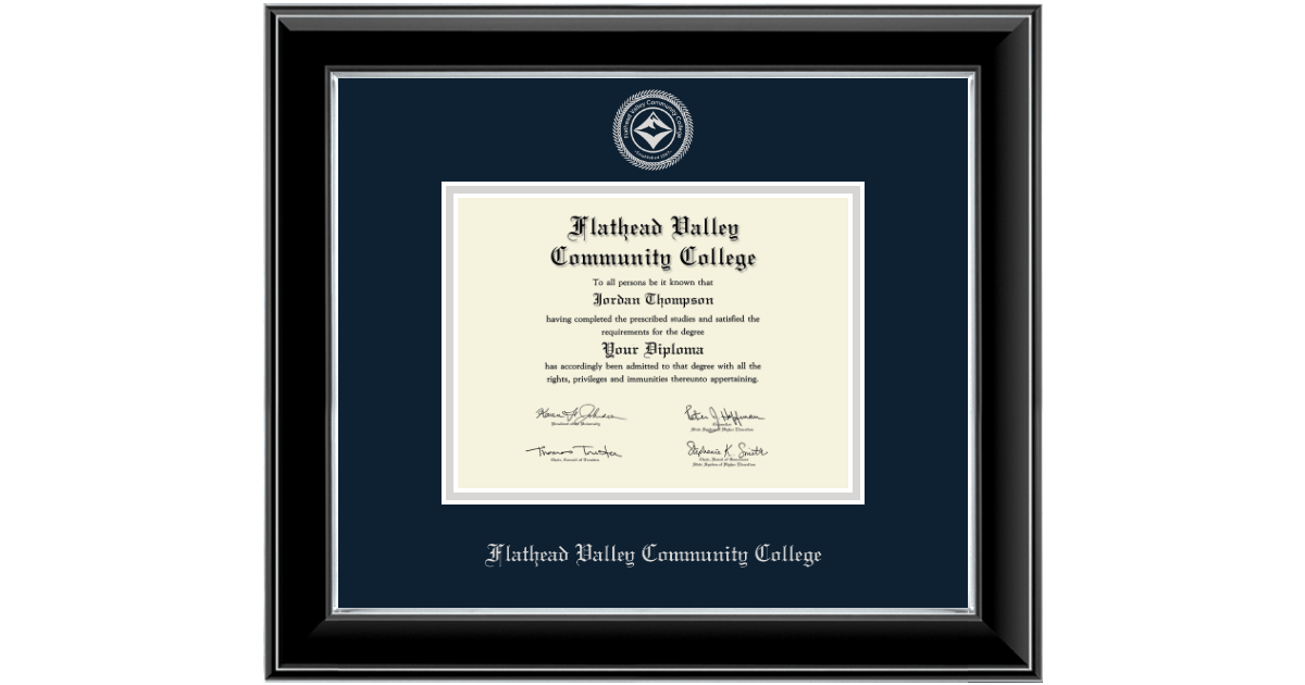 Silver Embossed Diploma Frame in Onyx Silver Flathead Valley Community ...