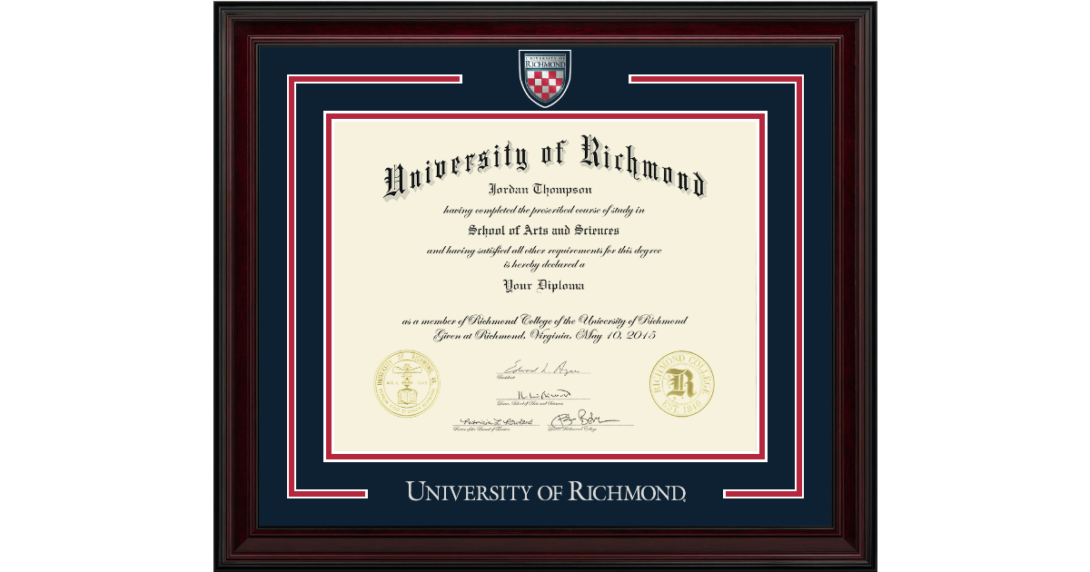 Showcase Edition Diploma Frame in Encore University of Richmond - Item ...