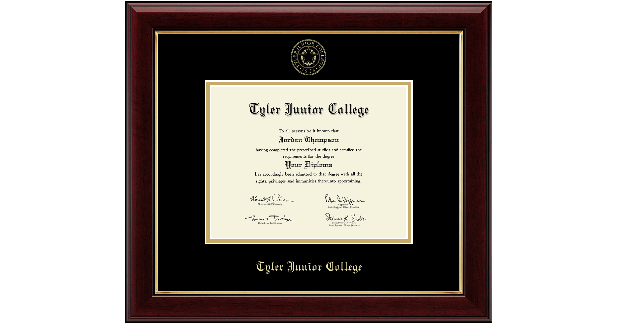 Tyler Junior College - Diploma Frames - Church Hill Classics