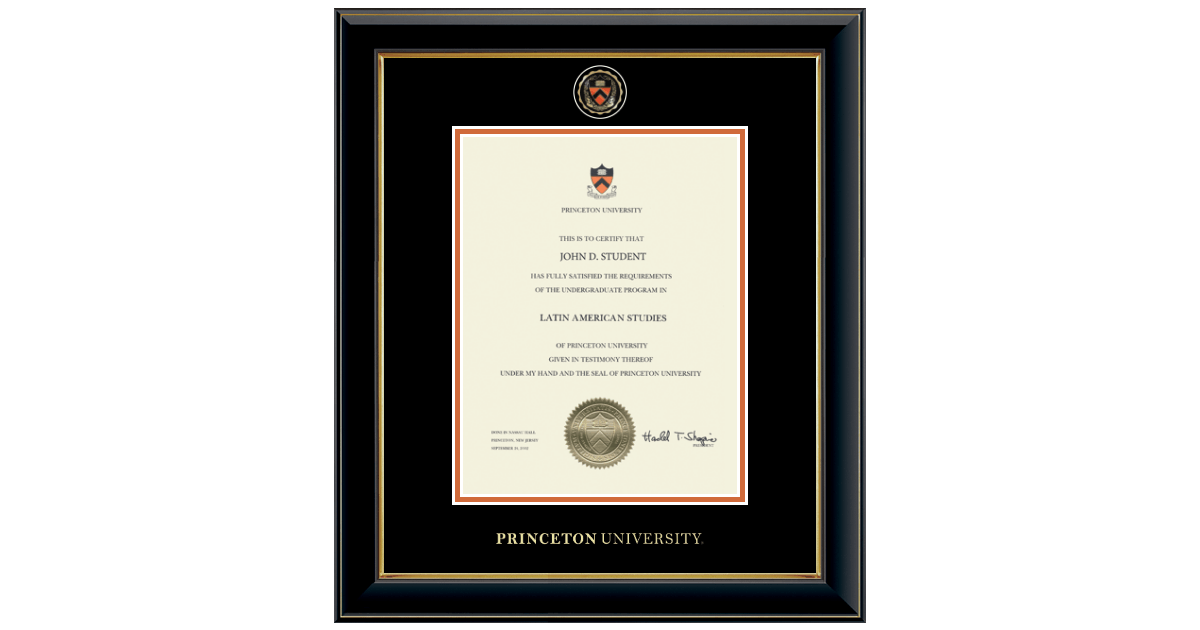 Masterpiece Medallion Certificate Frame in Onyx Gold Princeton ...