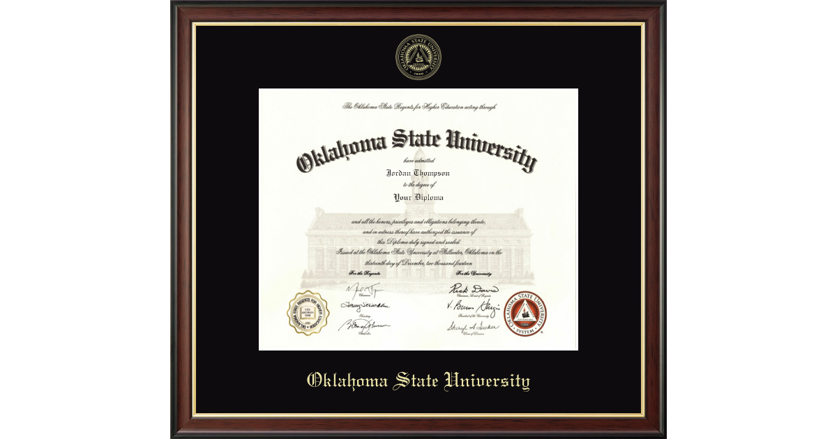 PhD- Gold Embossed Diploma Frame in Studio Gold Oklahoma State ...
