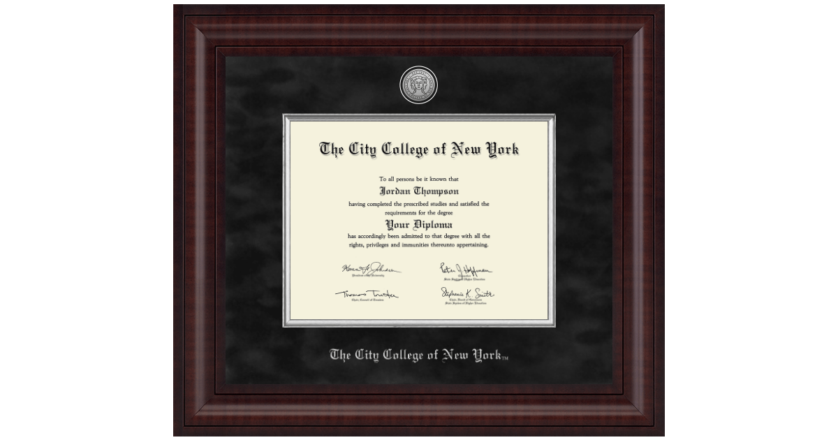 Presidential Silver Engraved Diploma Frame in Premier The City College ...