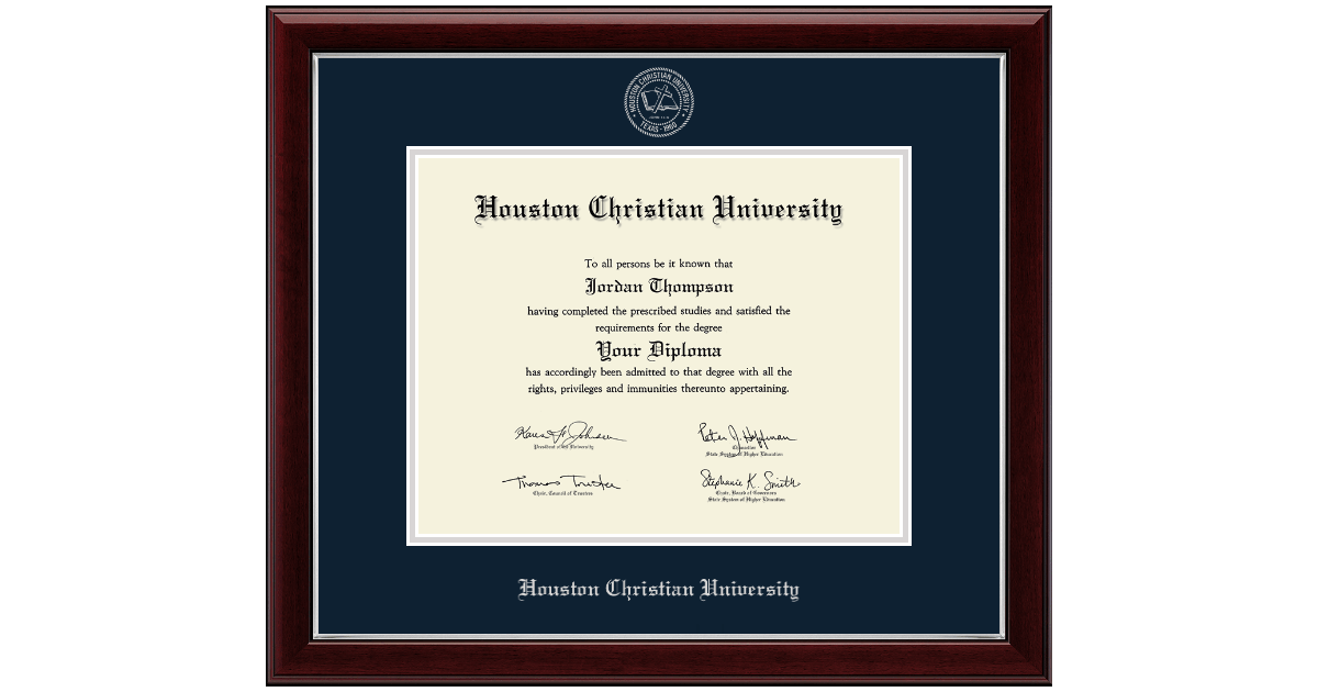 Silver Embossed Diploma Frame in Gallery Silver Houston Christian ...