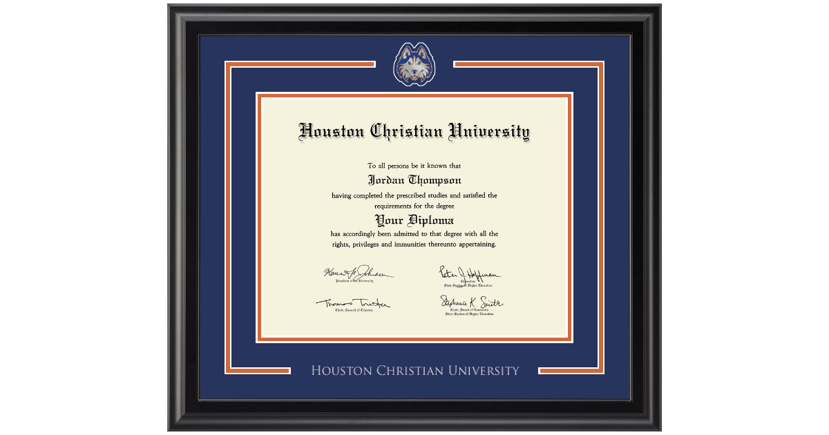 Spirit Medallion Diploma Frame in Midnight Houston Christian University ...