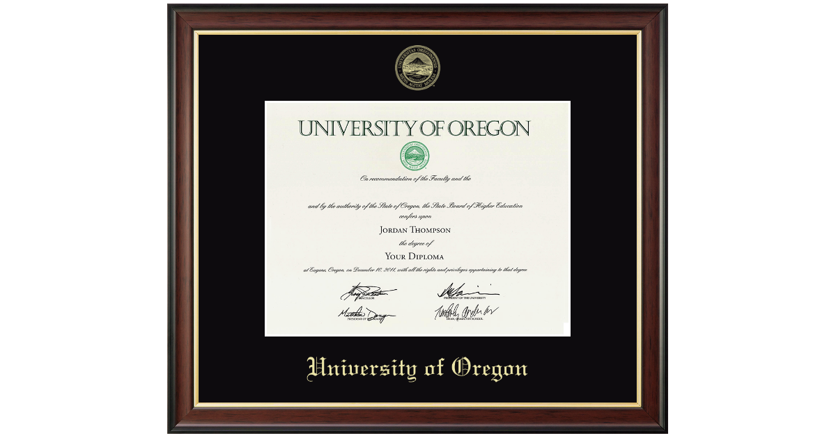 Gold Embossed Diploma Frame in Studio Gold University of Oregon - Item ...