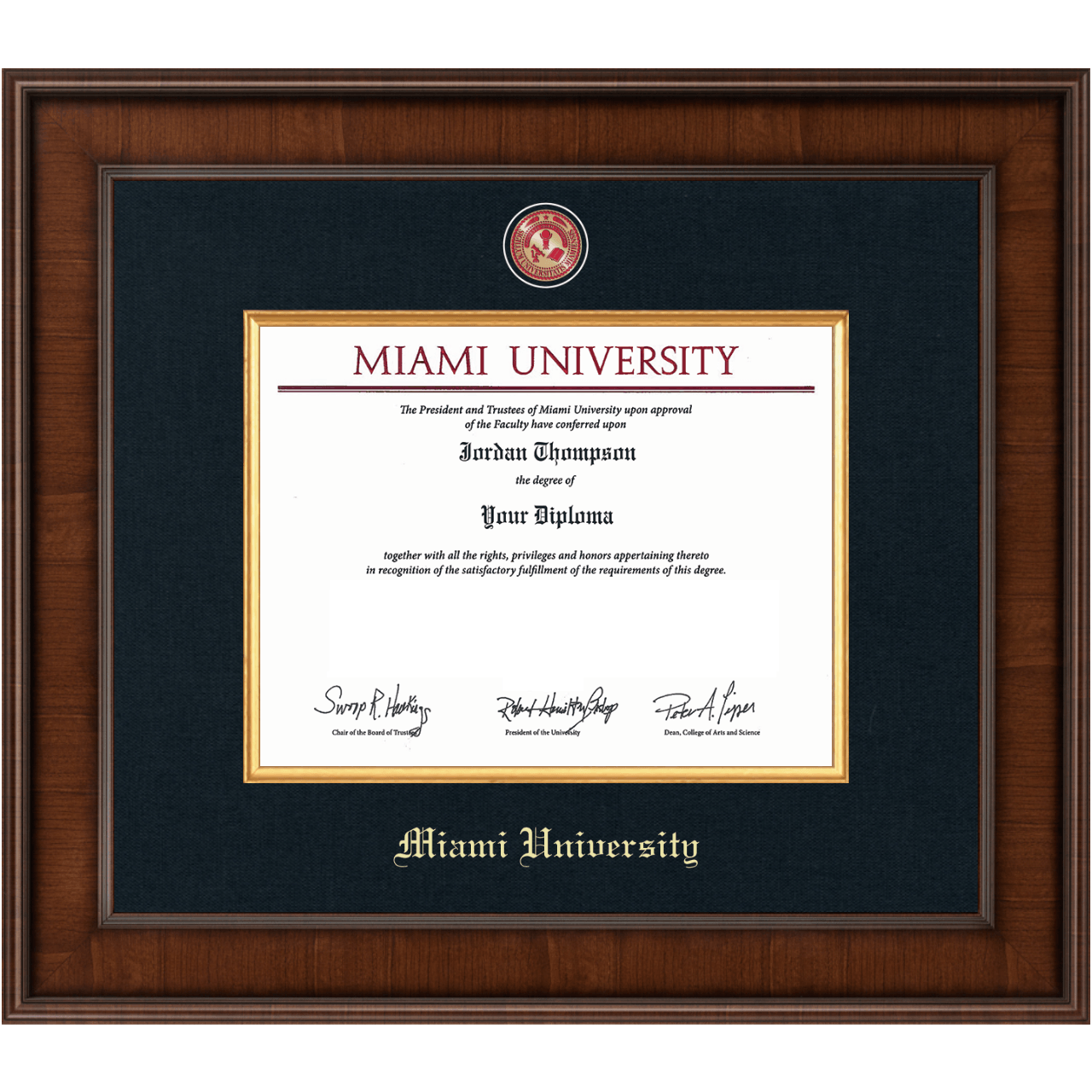 Miami University Diploma Frame | Custom Frames Online | Church Hill ...