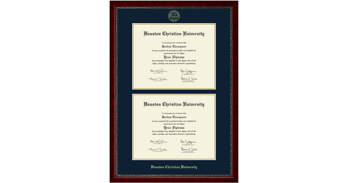 Double Diploma Frame in Sutton Houston Christian University - Item ...