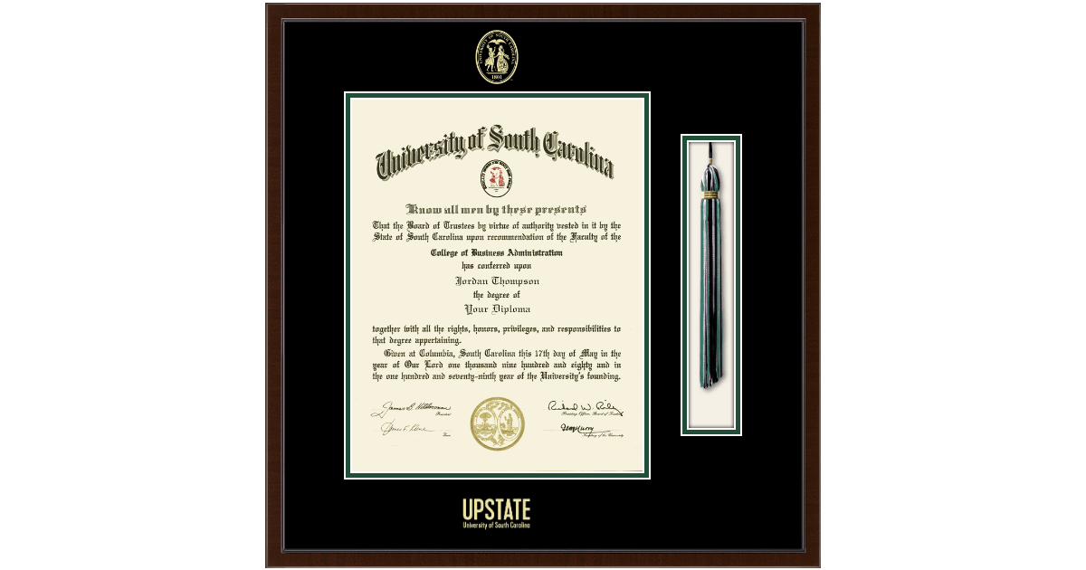 Tassel & Cord Diploma Frame in Delta University of South Carolina ...