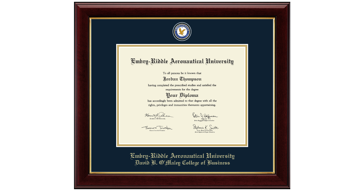 Masterpiece Medallion Diploma Frame in Gallery Embry-Riddle ...