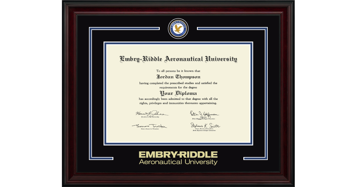 PhD- Showcase Diploma Frame in Encore Embry-Riddle Aeronautical ...