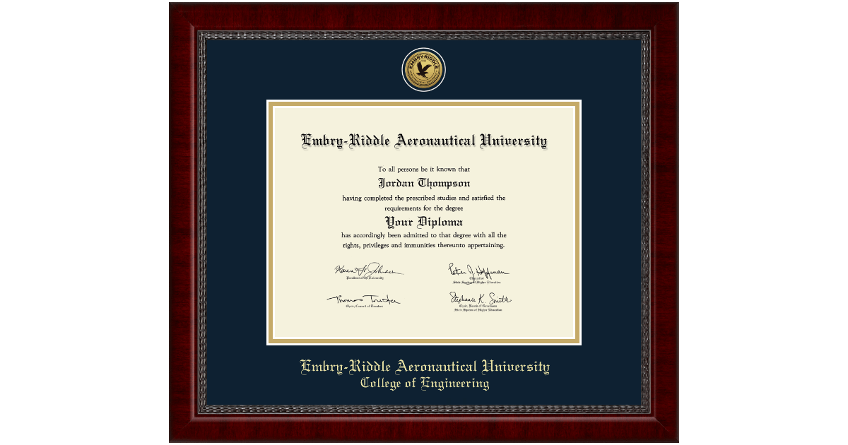 Gold Engraved Medallion Diploma Frame in Sutton Embry-Riddle ...