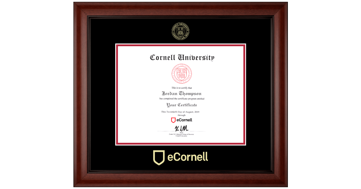 Gold Embossed Certificate Frame in Cambridge Cornell University - Item ...
