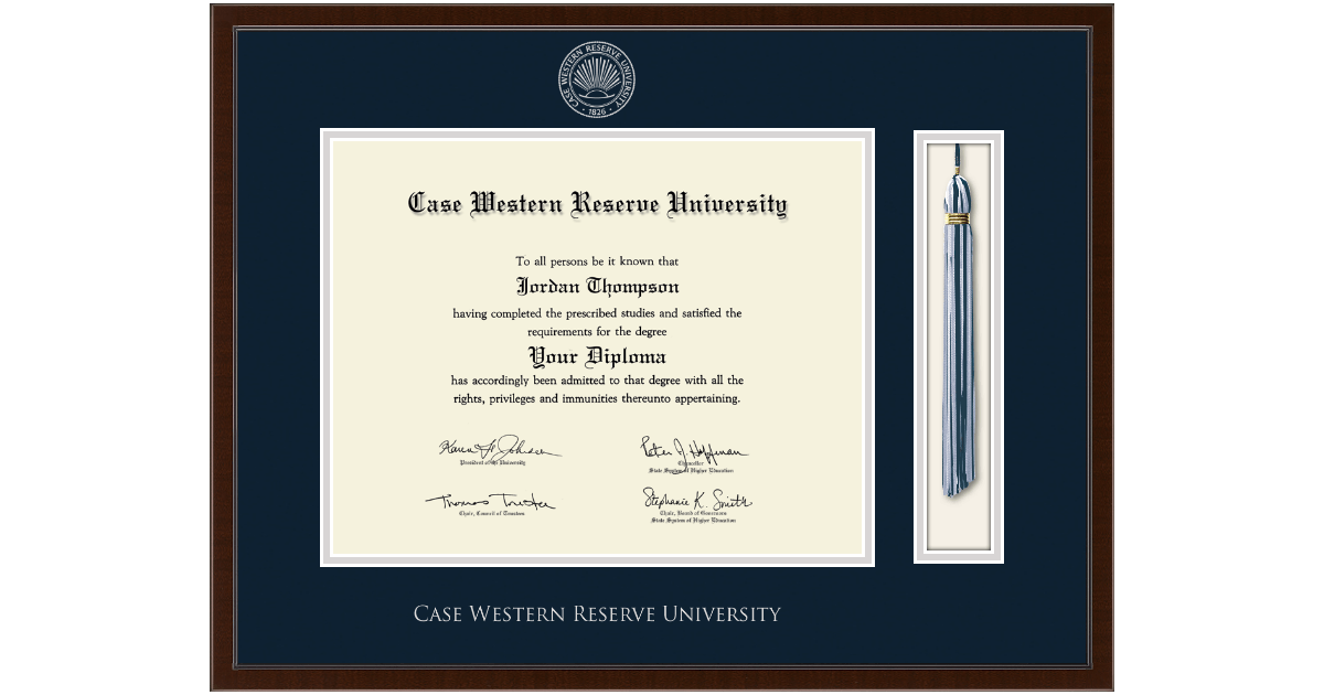 Tassel & Cord Diploma Frame in Delta Case Western Reserve University ...