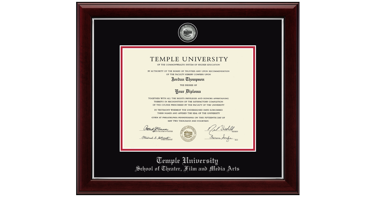 Masterpiece Medallion Diploma Frame in Gallery Silver Temple University ...