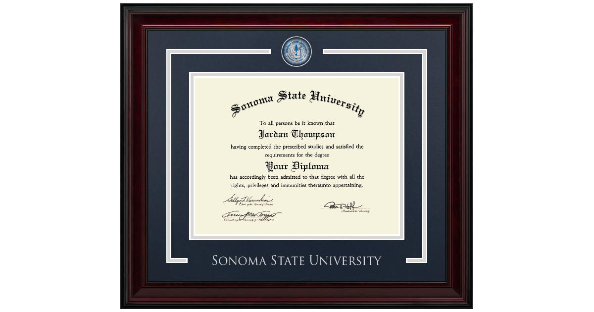 Showcase Diploma Frame in Encore Sonoma State University - Item #425220 ...