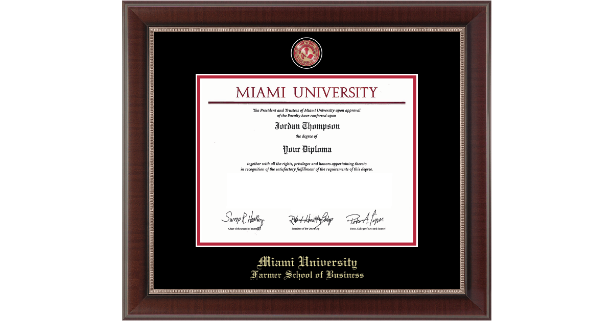 Miami Farmer School of Business Diploma Frames | Church Hill Classics