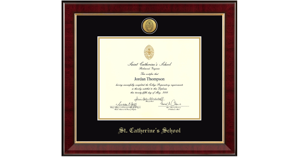 St. Catherine's School - Diploma Frames - Church Hill Classics