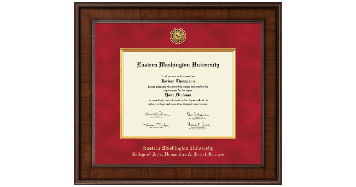 Presidential Gold Engraved Diploma Frame in Madison Eastern Washington University - Item #427022 ...