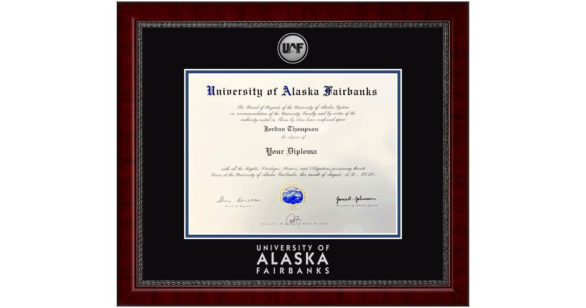 Silver Engraved Medallion Diploma Frame in Sutton University of Alaska Fairbanks - Item #427340 ...