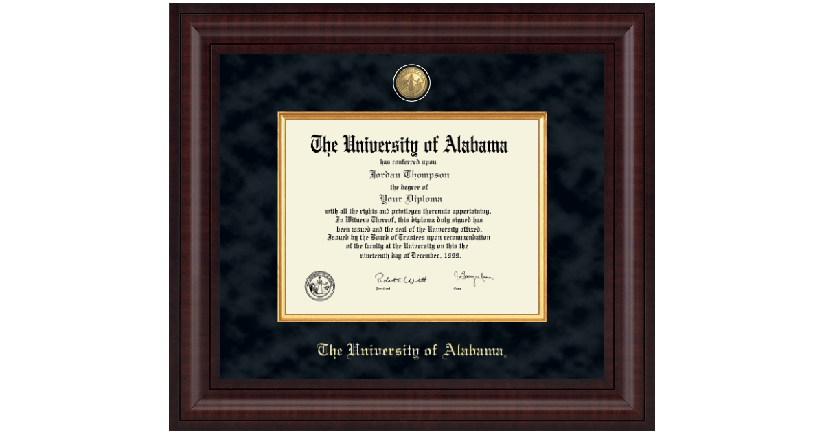 The University of Alabama Tuscaloosa Diploma Frame | Church Hill Classics
