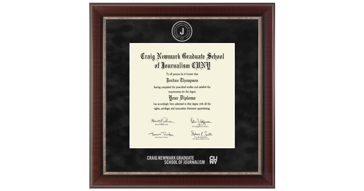 Silver Embossed Diploma Frame in Chateau Craig Newmark Graduate School ...