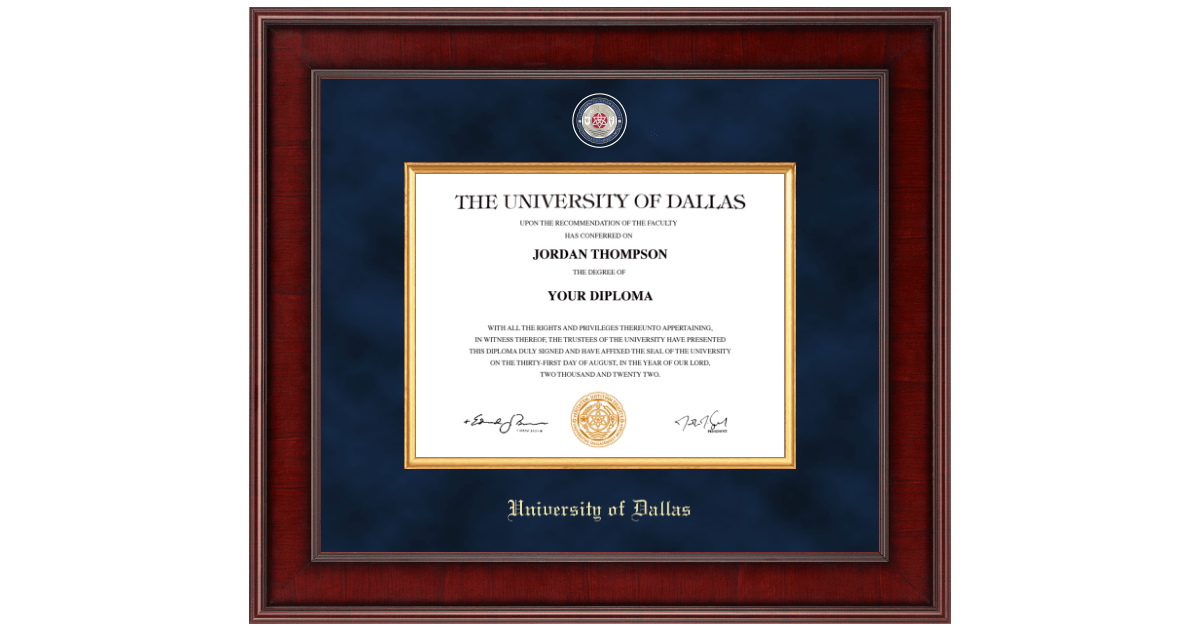 University of Dallas Diploma Frame | Church Hill Classics