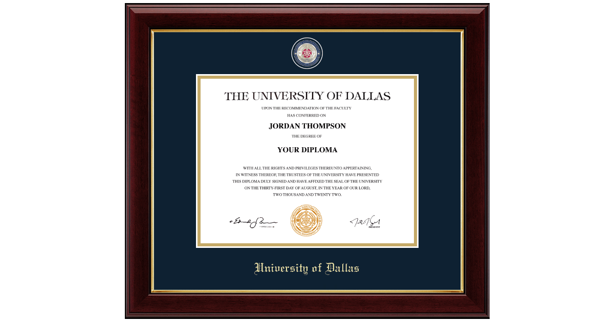 Masterpiece Medallion Diploma Frame in Gallery University of Dallas ...