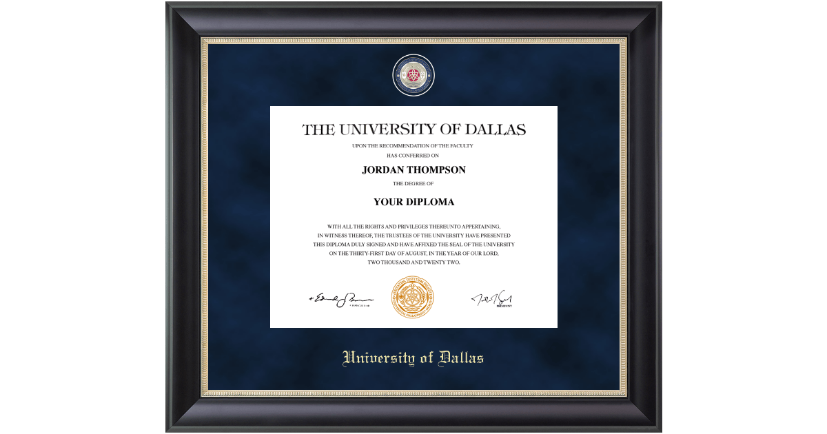 Regal Diploma Frame in Noir University of Dallas - Item #427831