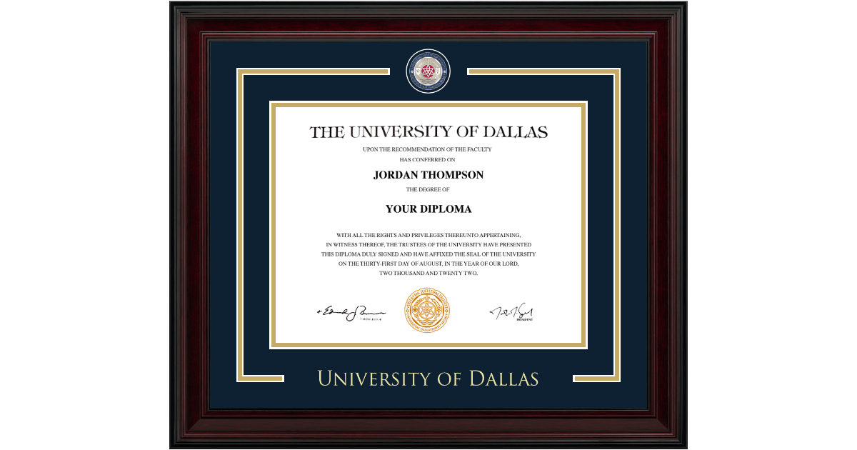 Showcase Diploma Frame in Encore University of Dallas - Item #427834
