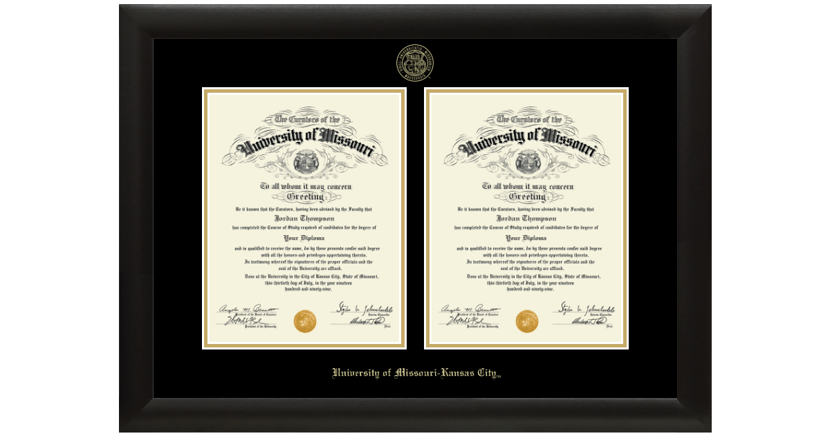 Double Diploma Frame in Tacoma University of Missouri Kansas City ...