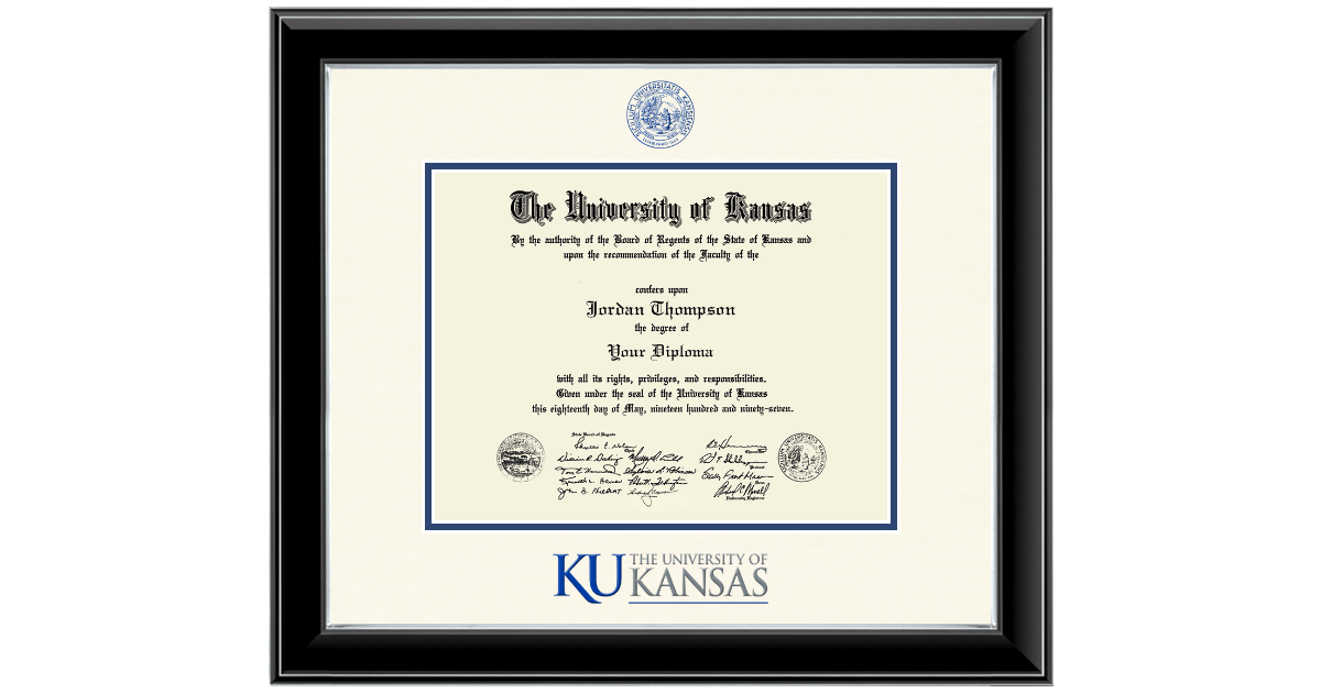 Dimensions Diploma Frame in Onyx Silver The University of Kansas - Item ...