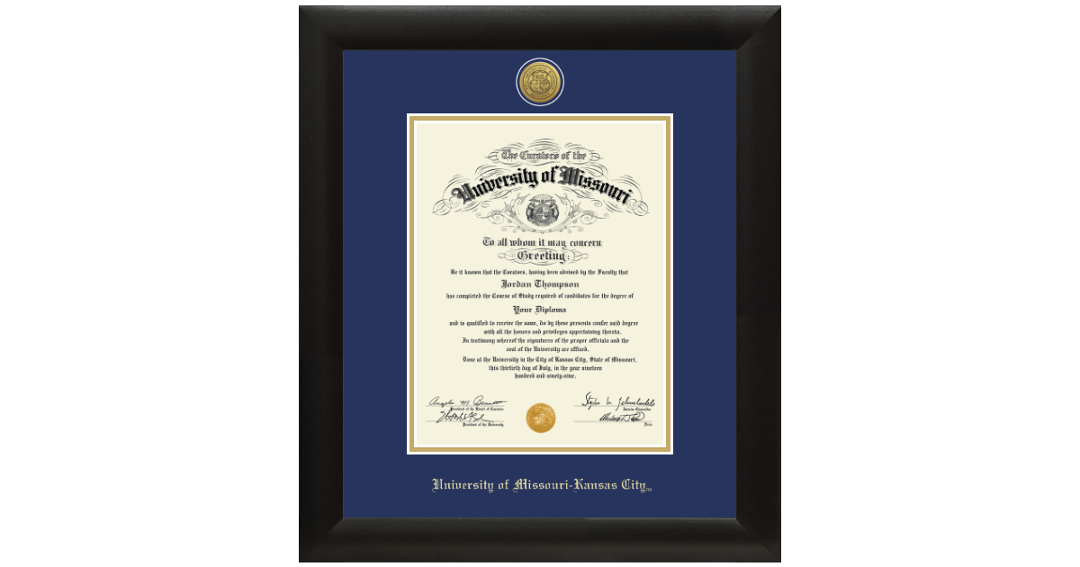 Gold Engraved Medallion Diploma Frame in Tacoma University of Missouri ...