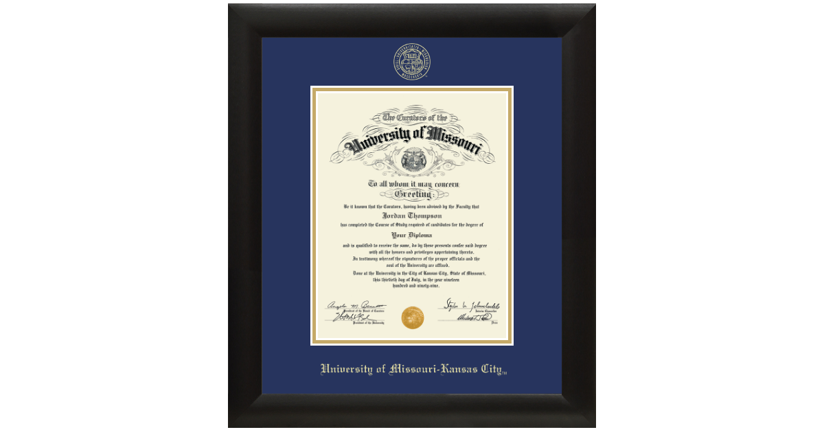 Gold Embossed Diploma Frame in Tacoma University of Missouri Kansas ...