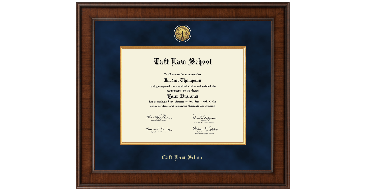 Taft Law School Diploma Frame | Church Hill Classics
