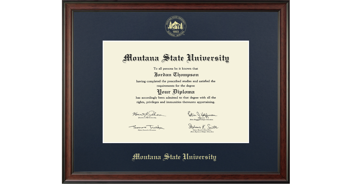 PhD- Gold Embossed Diploma Frame in Studio Montana State University ...